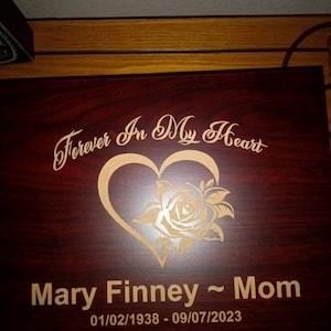 Memorial Gift Box in Loving Memory Memorial Wood Box Custom Funeral Box ...