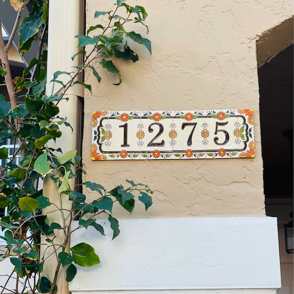 Handmade Ceramic House Number Tiles MARIGOLD - Large Size - Etsy