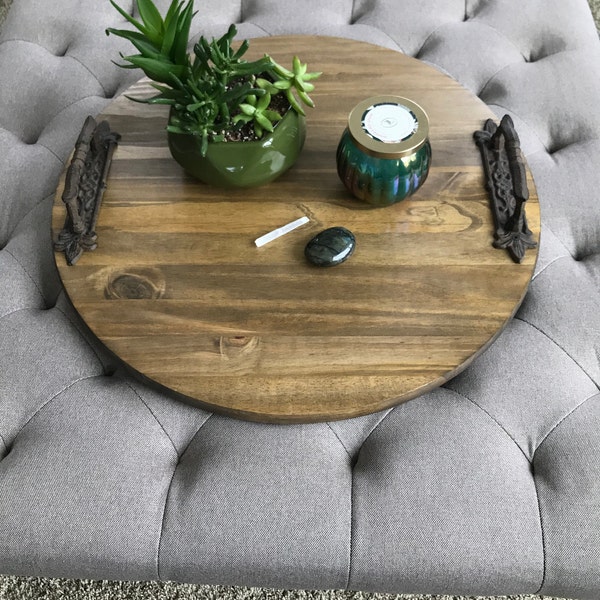 Rustic Wooden Tray, Coffee Table Tray, Rustic Serving Tray, Farmhouse ...
