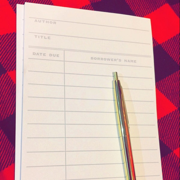 Library Card Notepad Set of Two 5.5x8.5 Notepads 50 Sheets Library Card ...