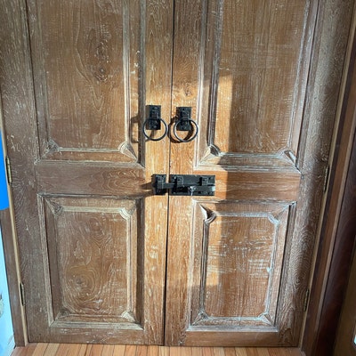 Set of 2 Large Braised Round Ring Hand Forged Handles Door - Etsy