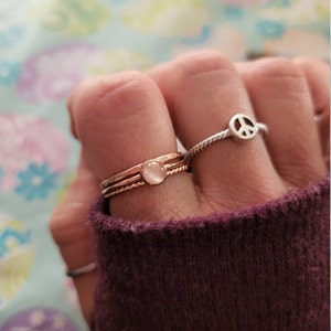 Set of 8 Tri Color Stacking Rings Sterling Silver 14K Rose | Etsy