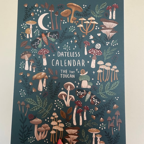DATELESS Calendar- Perpetual- Academic Year, A4 Illustrated Wall ...
