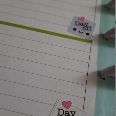 Happy Day off Reminder Tracker Cute Kawaii Planner Stickers for Erin ...