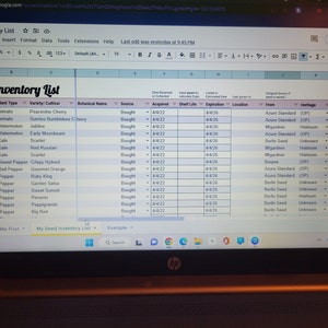 Garden Journal Spreadsheet Planting Log Digital Garden - Etsy