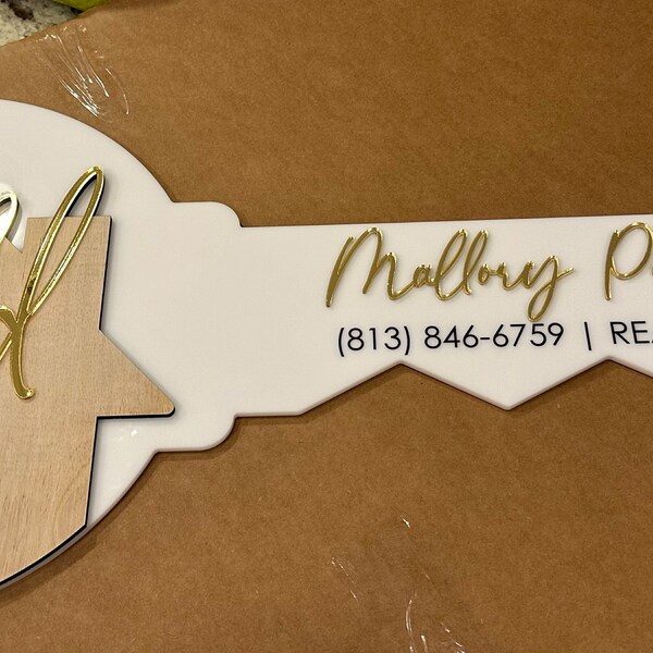 Personalized Realtor Key With Heart Closing Realty House Sold Acrylic ...