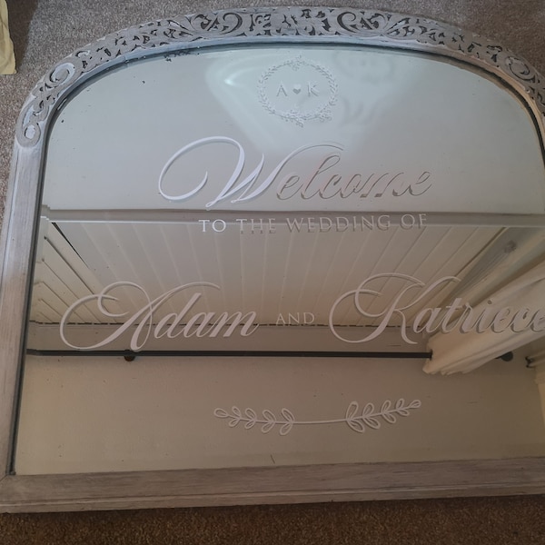 Mirror Wedding Welcome Sign • DIY Easy With Vinyl Lettering/vinyl ...