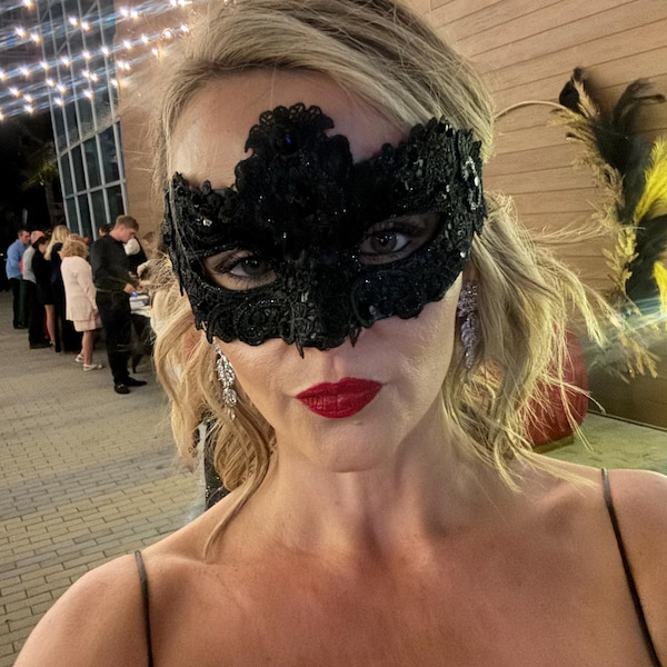 Black Masquerade Mask Brocade Masquerade Ball Elegant Party - Etsy