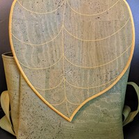 Green Cork Leather Leaf Backpack Made From Plant Based - Etsy Canada