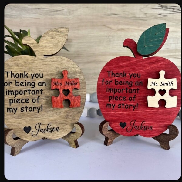 Teacher Gift, Appreciation, Apple, Desktop Size, Personalized Teacher ...
