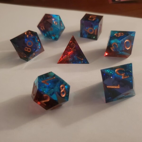 Metal Dice / Ice Storm / Dnd Dice Metal / Blue Luminance - Etsy