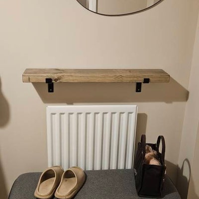 Rustic Radiator Shelf With Shelf Brackets - Etsy UK
