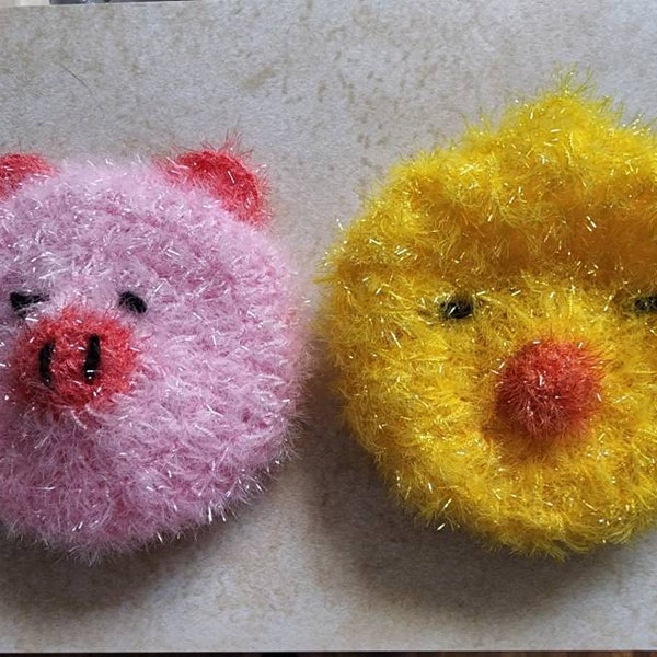 100% Handmade Dish Scrubber Crochet Animal Design Dishwash Scrubbies - Etsy