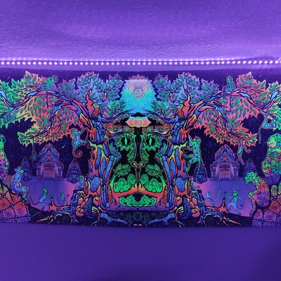 Trippy Tapestry Marijuana Skull V2 Colorful UV Backdrop - Etsy