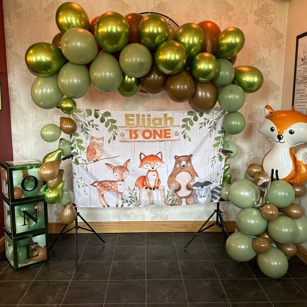 Woodland Balloon Arch, Green Balloon Arch, Woodland Balloon Arch ...