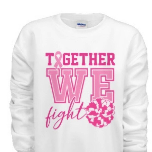 Together We Fight Cheer Team Png, Cheer Breast Cancer Png, Pink Ribbon ...