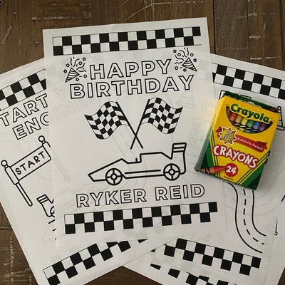 Racetrack Coloring Placemat Birthday Race Car Track Coloring Page ...