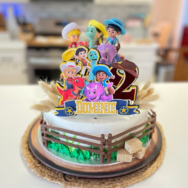 Dino Ranch Cake Topper / Dino Ranch Party / Dino Ranch Centerpiece - Etsy