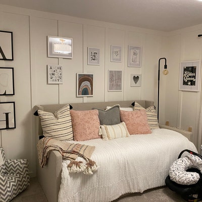 Set of 2 Prints, Alphabet and Numbers Printable, Neutral Nursery Decor ...