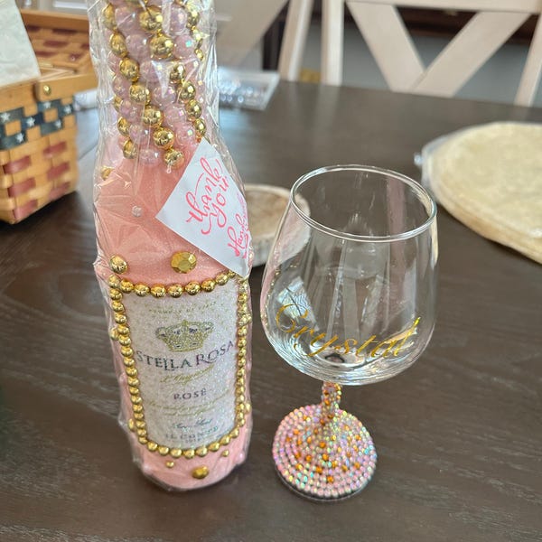 Golden Pink Pearl Glam Bottle - Birthday Gift - Glitter Decor - Luxury ...