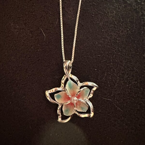 Plumeria Necklace, Hawaiian Flower Jewelry, 925 Sterling Silver - Etsy