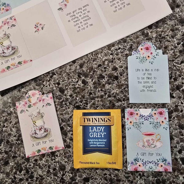 Printable Tea Bag Gift - Friendship Mini Tags - Tea Bag Gift Tags - Tea ...