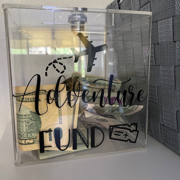 Adventure Fund Decal, Money Jar Decal, Saving Decal, Vacation Fund ...