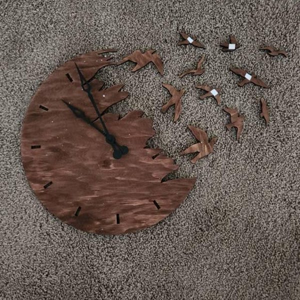 Birds Wall Clock, Bird Flying Clock, Modern Wall Clock Unique ...