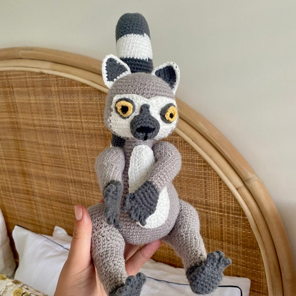 CROCHET PATTERN Lester the Lemur Crochet Amigurumi Stuffed Animal Plush ...