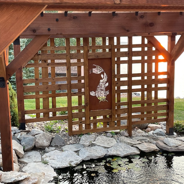 Metal Privacy Screens | Koi Fish Art | Decorative Screens | Oversize ...