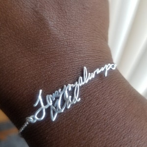 Handwriting Bracelet Custom Actual Handwriting Jewelry | Etsy
