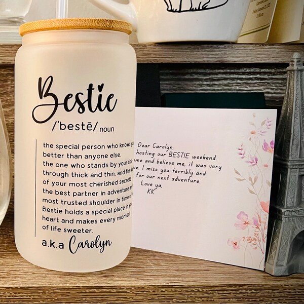 Bestie Gift Box Best Friend Birthday Gift Personalized With Name Glass ...