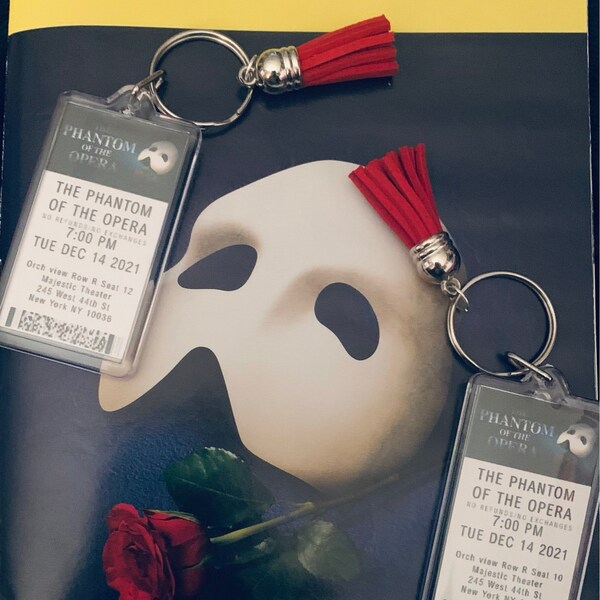 The Phantom of the Opera Broadway Musical Ticket Keychain - Etsy
