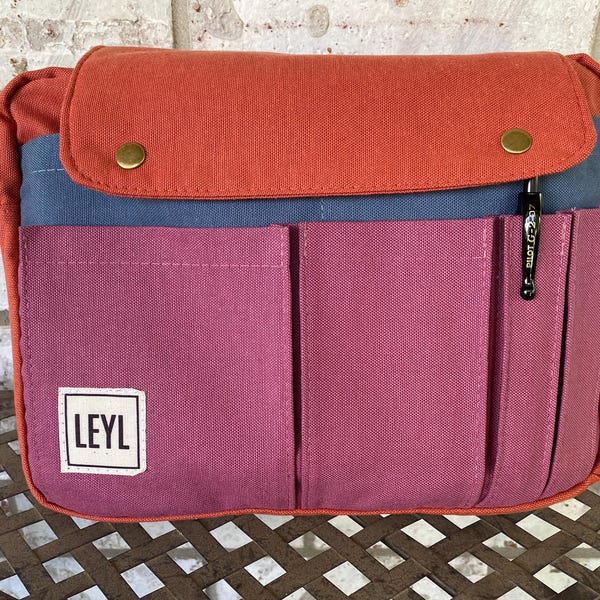 Canvas Tote Bag With Compartments, Large Crossbody Tote Bag With Zipper, Multi Pocket Shoulder ...