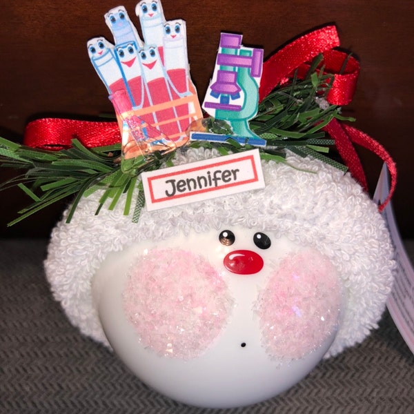 Scientist Christmas Ornaments Laboratory Blood Vials Microscope ...