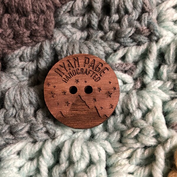 Custom Circle Wood Button Circle Tags 1 Inch X 1 Inch Wooden Knitting ...