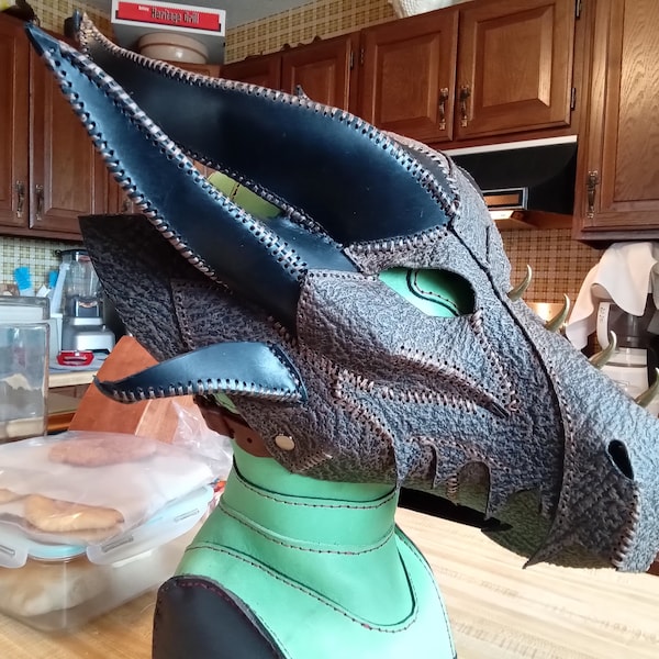 PDF Pattern Leather Dragon Mask - Etsy
