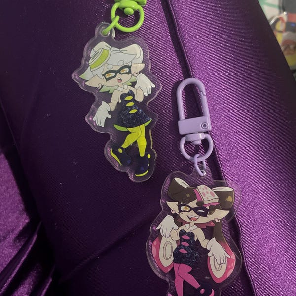 Splatoon Idol Double Sided Keychain Charms (deep Cut, Squid Sisters ...