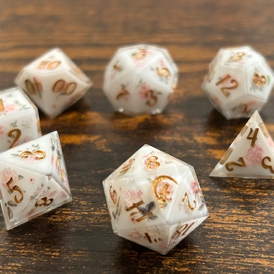 Sailor Moon Inspired Dice Set Handmade Dice Dnd TTRPG Dice Sharp Edge ...