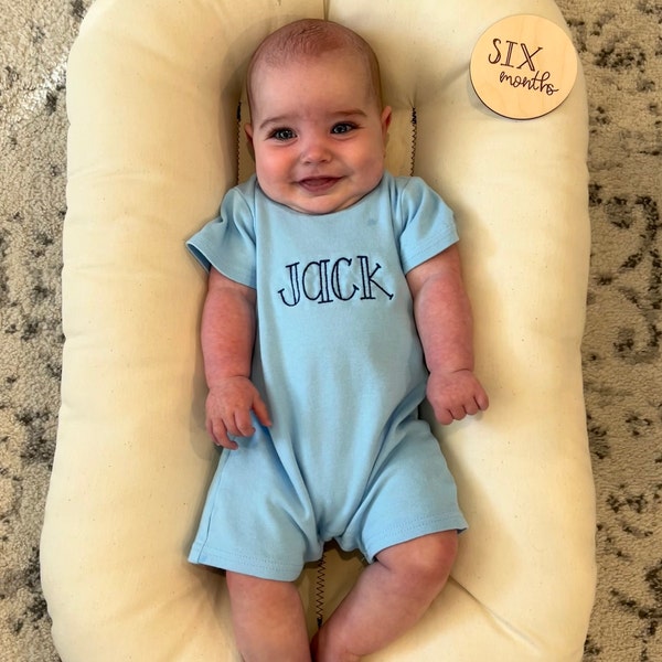 Baby Boy Romper, Toddler Boy Romper, Monogram Romper, Boy Monogram ...
