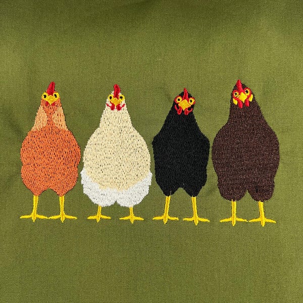 Chickens Embroidery Design, 3 Sizes, Instant Download - Etsy