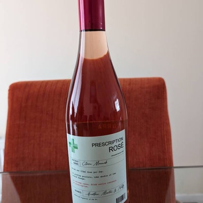 Personalised Prescription Wine Label Red White Rose Vinyl Sticker Funny ...