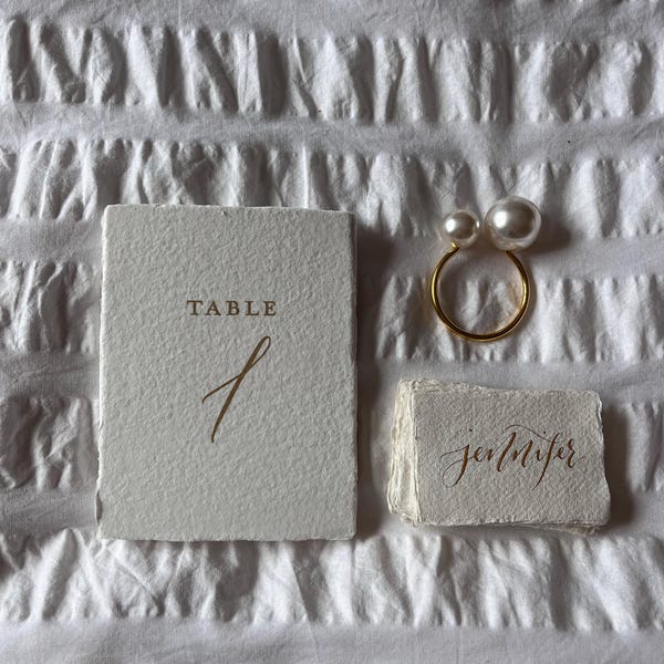 Hand Lettered Calligraphy Table Names/numbers - CLEAN Range - on White ...
