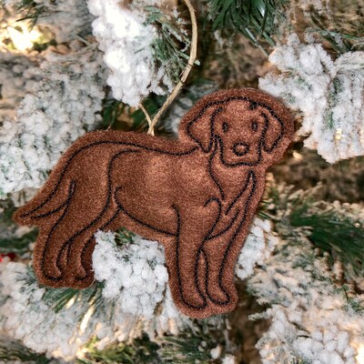 Chocolate Lab Ornament. Felt Chocolate Lab Dog. Dark Brown Lab Lover ...