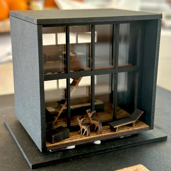 DIY Modern Dollhouse 1:48, Quarter Scale Miniature Container Home, MCM ...