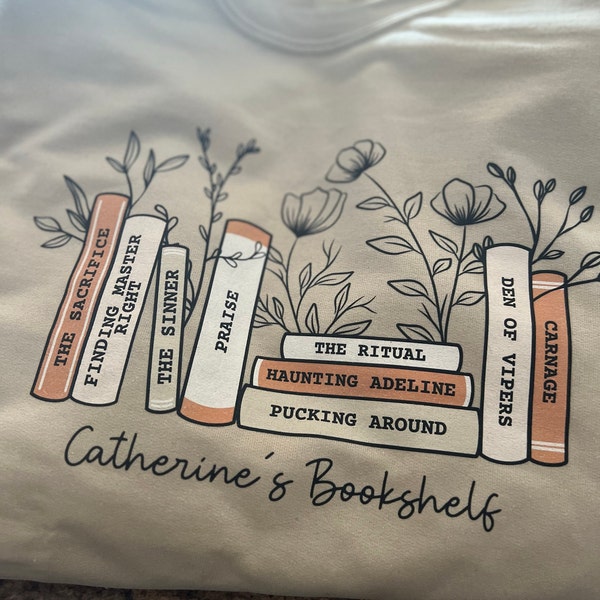 Custom Bookshelf Sweatshirt, Book Lover Crewneck, Personalized Book ...