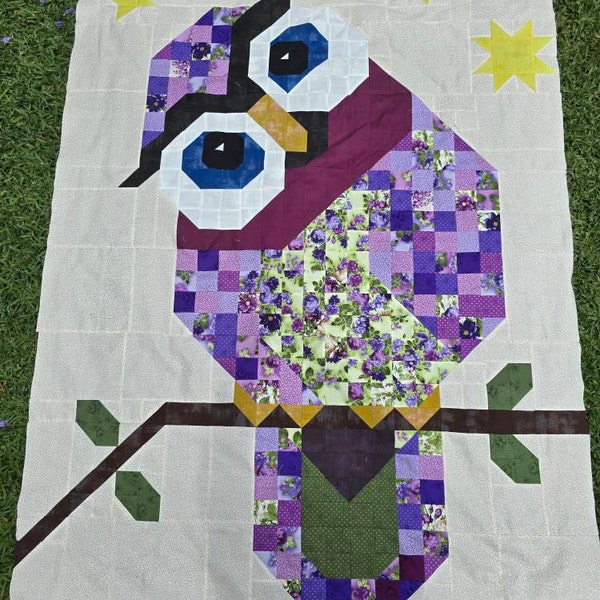 Owl Quilt Patchwork Pattern: Olivia the Quirky Bird (digital Download ...