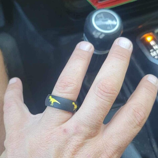 Personalized Engraved Silicone Ring 8.5MM Wedding Band for Men and ...