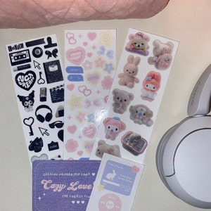 Cuteness Overload Sticker Sheet Korean Stationery, Cute Kpop Photocard ...
