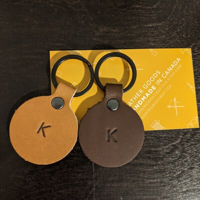 Personalized Round Leather Keychain, Fob, Gift, Anniversary, Multiple Colors, Circle - Etsy